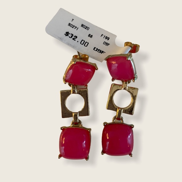 Cache | Jewelry | Nwt Cach Pink And Gold Dangle Earrings | Poshmark